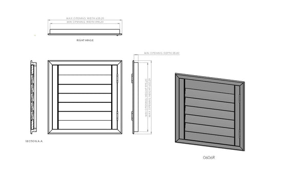 600mm Wide 1 Panel Range – Instant Shutters