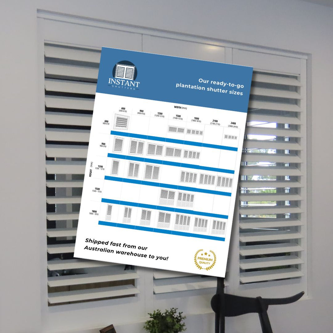 1200mm Wide 2 Panel Range – Instant Shutters