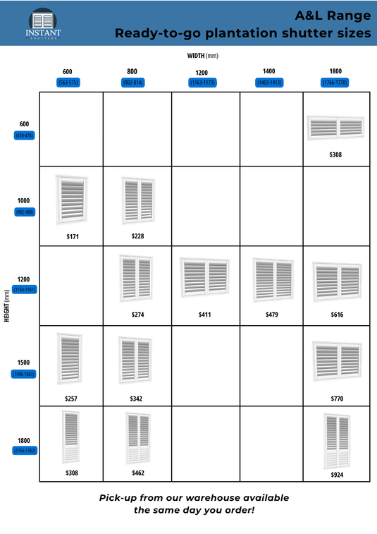 Sizing Guide – Instant Shutters