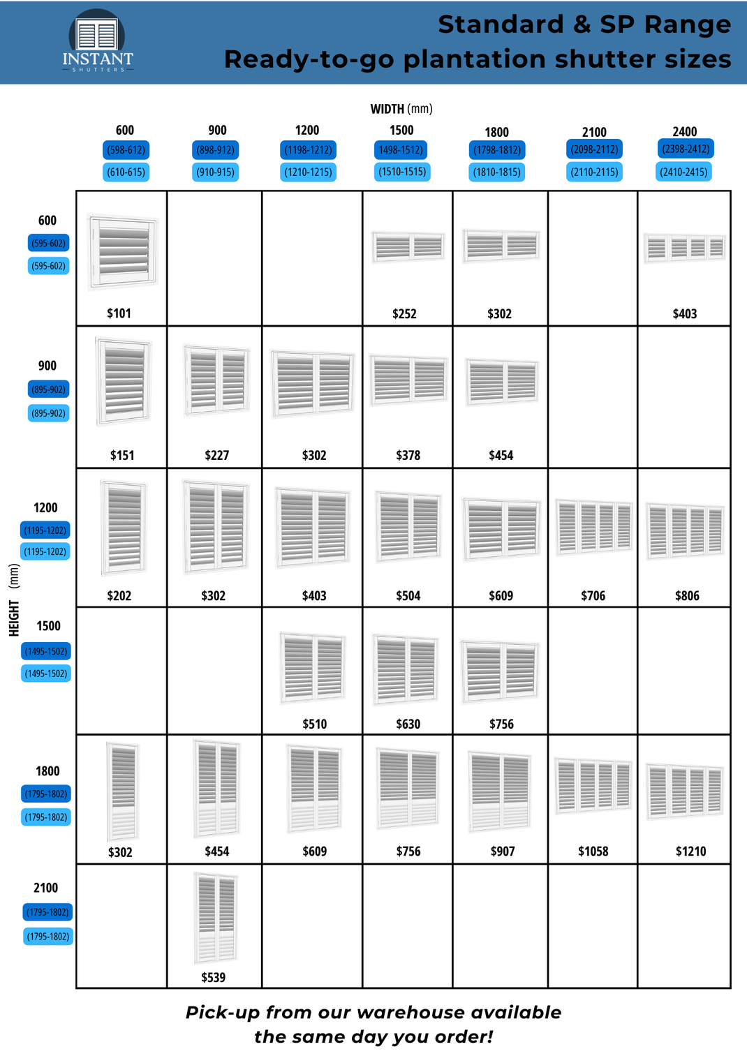 Sizing Guide – Instant Shutters